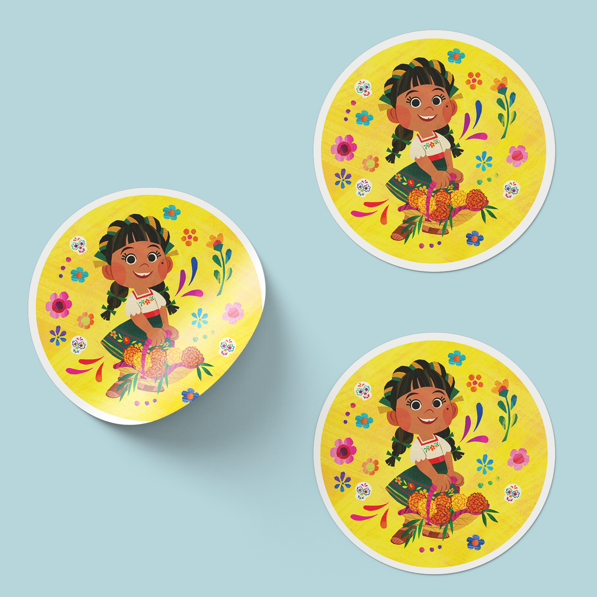3x3 Round Circle Sticker, set of 3- The Ofrenda That We Built – Gabby ...